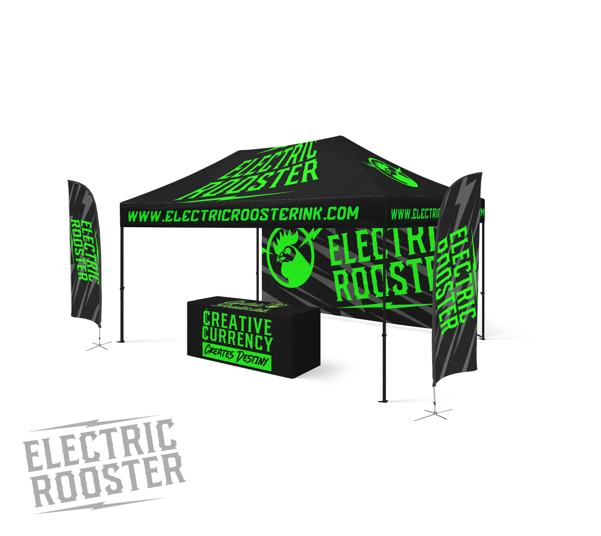 10' X 10' CUSTOM PRINTED POP UP TENT KIT W/ STEEL FRAME – Electric ...
